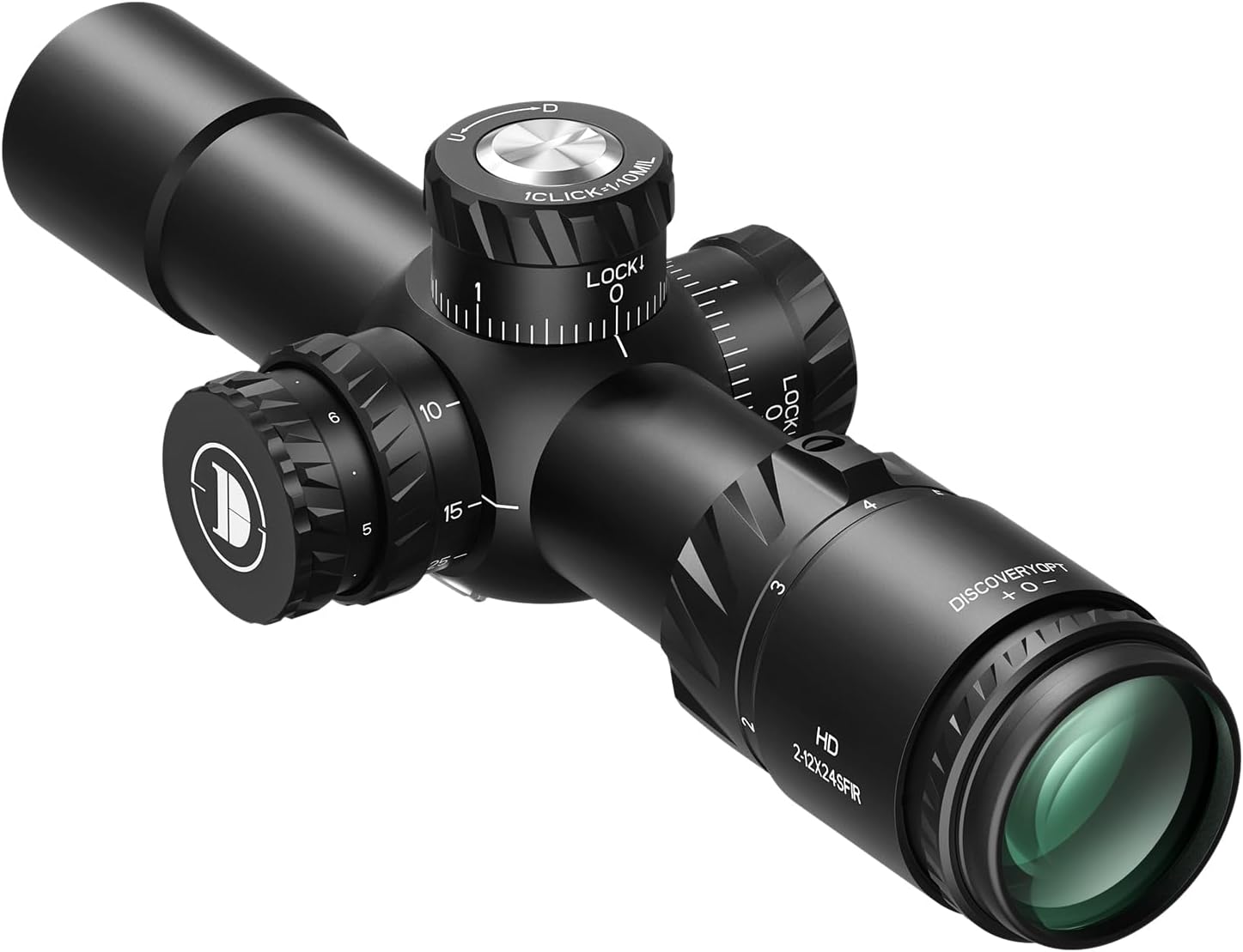 Amazon.com : DISCOVEROPT HD 2-12X24 MPVO Rifle Scope with Parallax ...