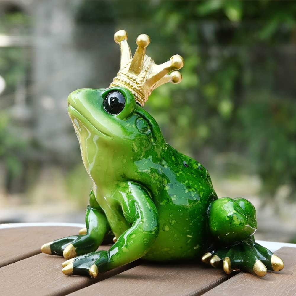 Amazon.com : Esschert Design Frog Prince statue - small (TT10),brown ...