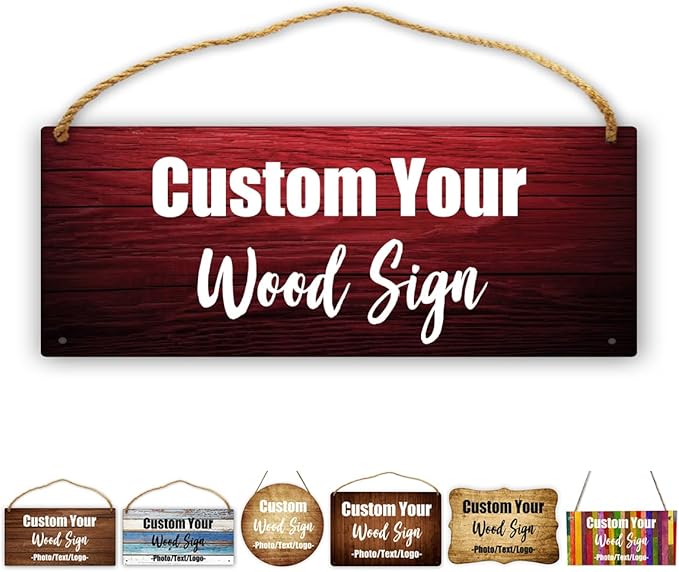 Amazon.com : ZOLRITH Custom Signs Personalized Wood Sign Design Your ...