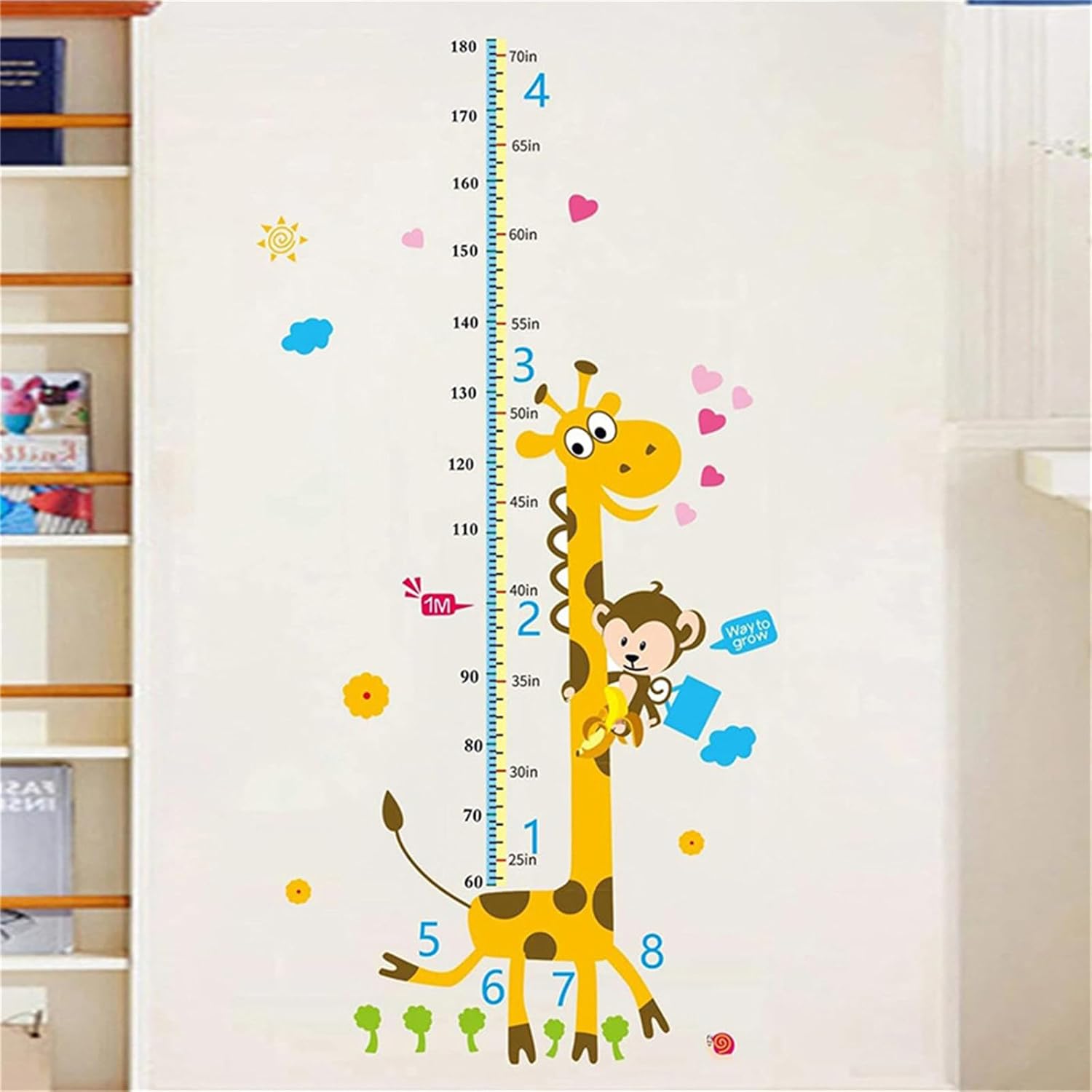 Amazon.com: WOHAHA Height Growth Wall Chart Yellow Giraffe Monkey Wall ...