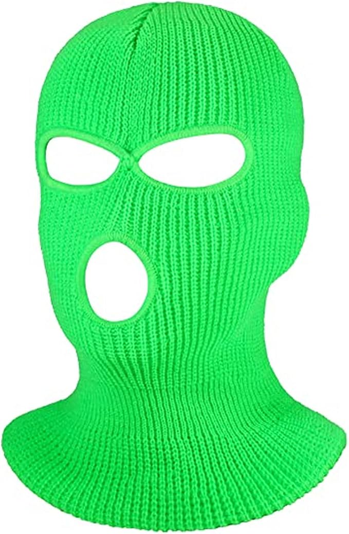 3-Hole Knitted Full Face Cover Ski Mask, Men Women Winter Balaclava ...