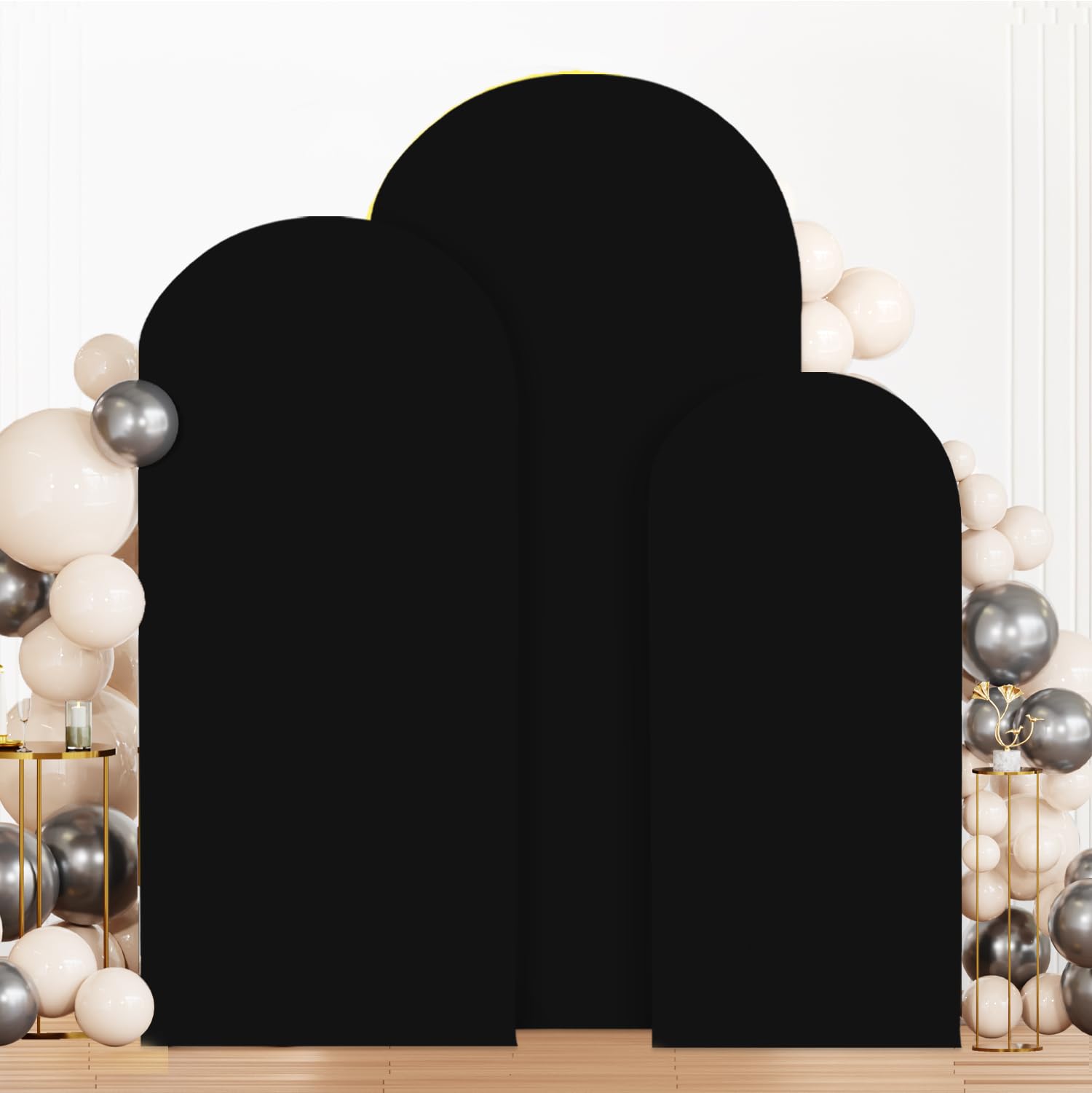 Amazon.com: MODFUNS Black Arch Cover 5ft 6ft 7ft Wedding Arch Cover Set ...