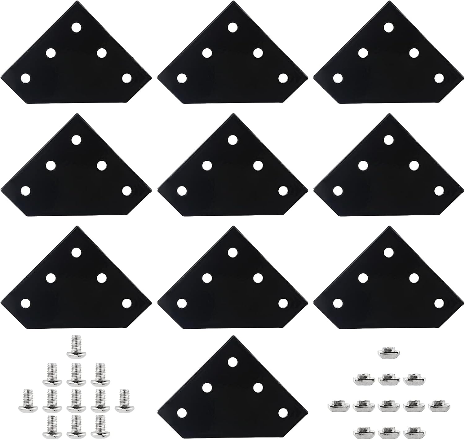 Amazon.com: MOUYAT 10 PCS 2020 Corner Bracket Plate, 5 Hole Aluminum ...