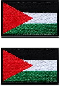 Amazon.com: 2 Pcs Palestine Flag Patch, Tactical Embroidery Palestinian Middle East Applique ...