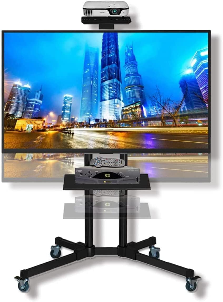 SKADE Universal Mobile TV Cart TV Stand with Height Adjustable Shelf ...