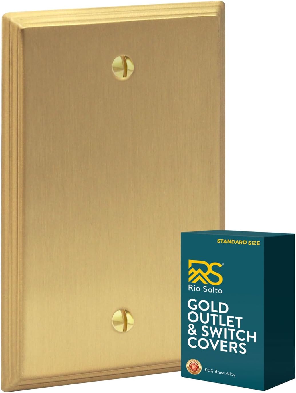 Rio Salto BRASS Metal Gold Blank Wall Plate, Blank Outlet Cover ...