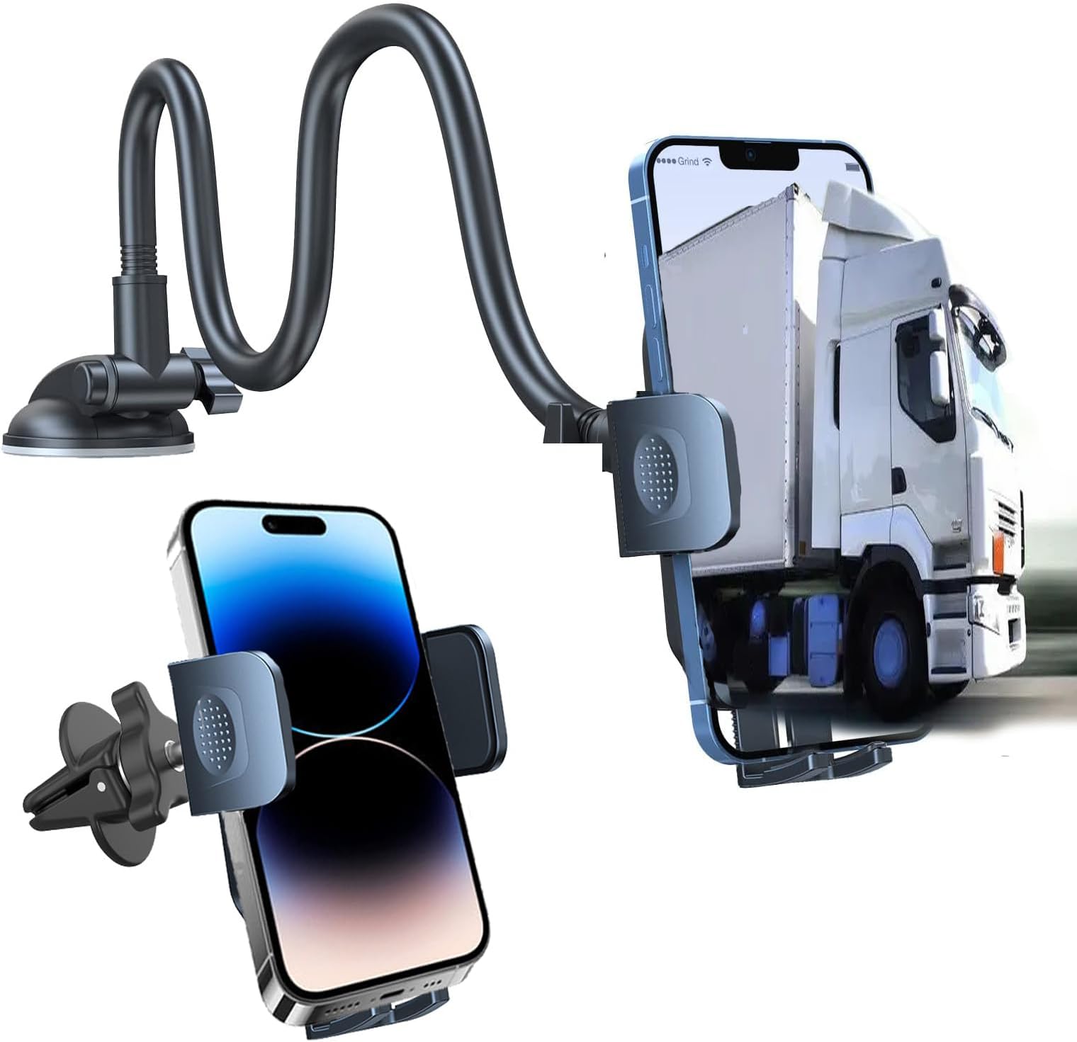 Amazon.com: 1Zero Solid Car Truck Phone Mount Holder with 14-Inch ...