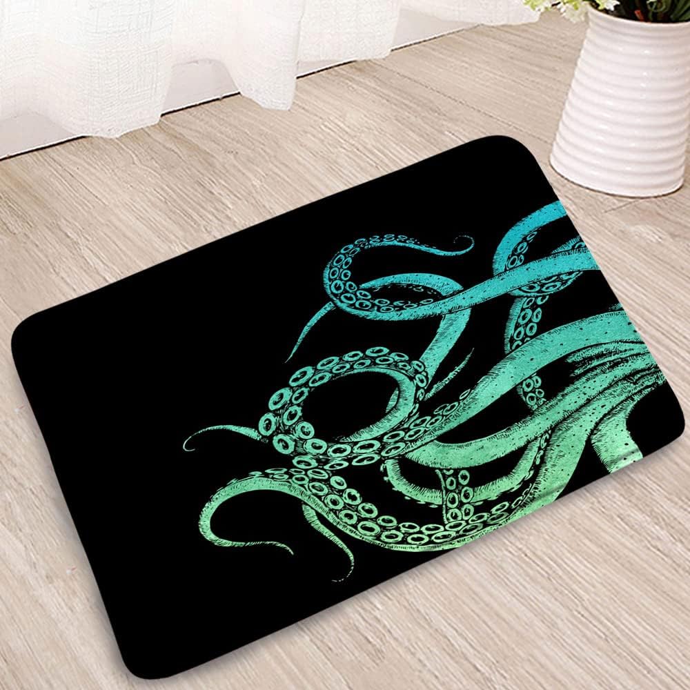 Amazon.com: FGYGYK Octopus Bath Mat Ocean Kraken Green Octopus ...