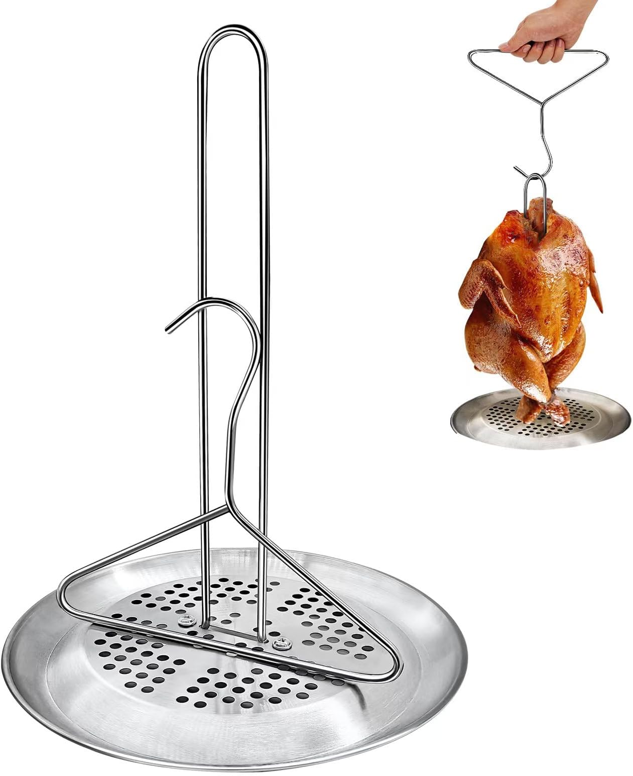 Amazon.com : Turkey Frying Rack and Hanger Set, Stainless Steel ...