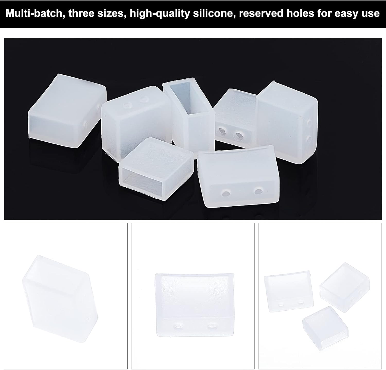 FINGERINSPIRE 240pcs Silicone LED Tube Strip Light End Cap Cover With 2 ...