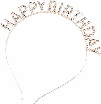 HLMYER Happy Birthday Headband,Rhinestone Birthday Girl Headband,Rose ...