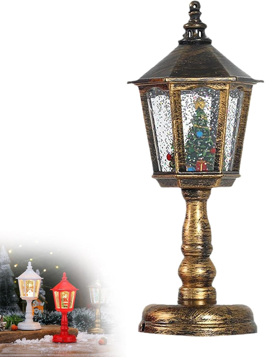 Amazon.com: Christmas Lantern Lights Decorations, Christmas Snow Globe ...