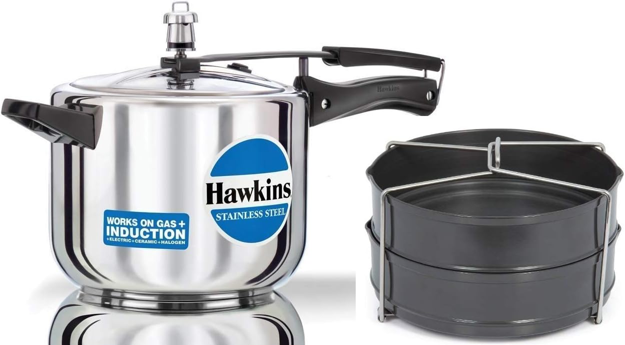 Buy Hawkins Three-Dish Hard Anodised Set, Cooker Separator, Pressure ...