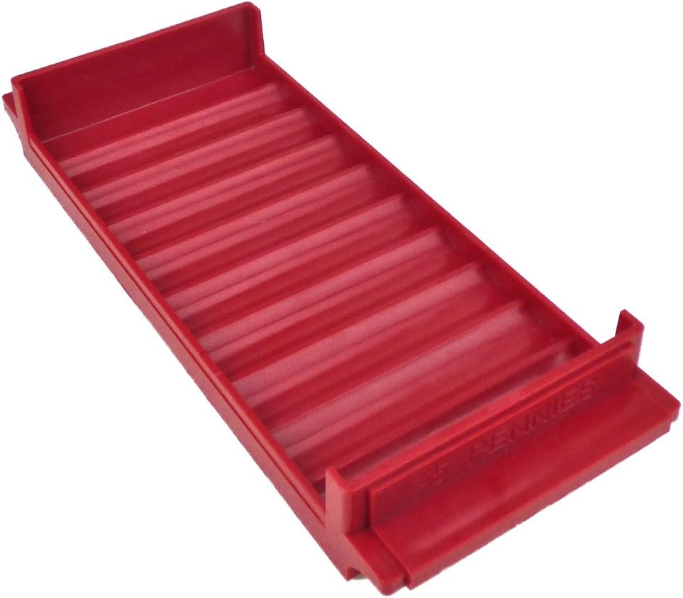 Amazon.com : Rolled Coin Plastic Storage Tray, Pennies, Red (5 Trays ...