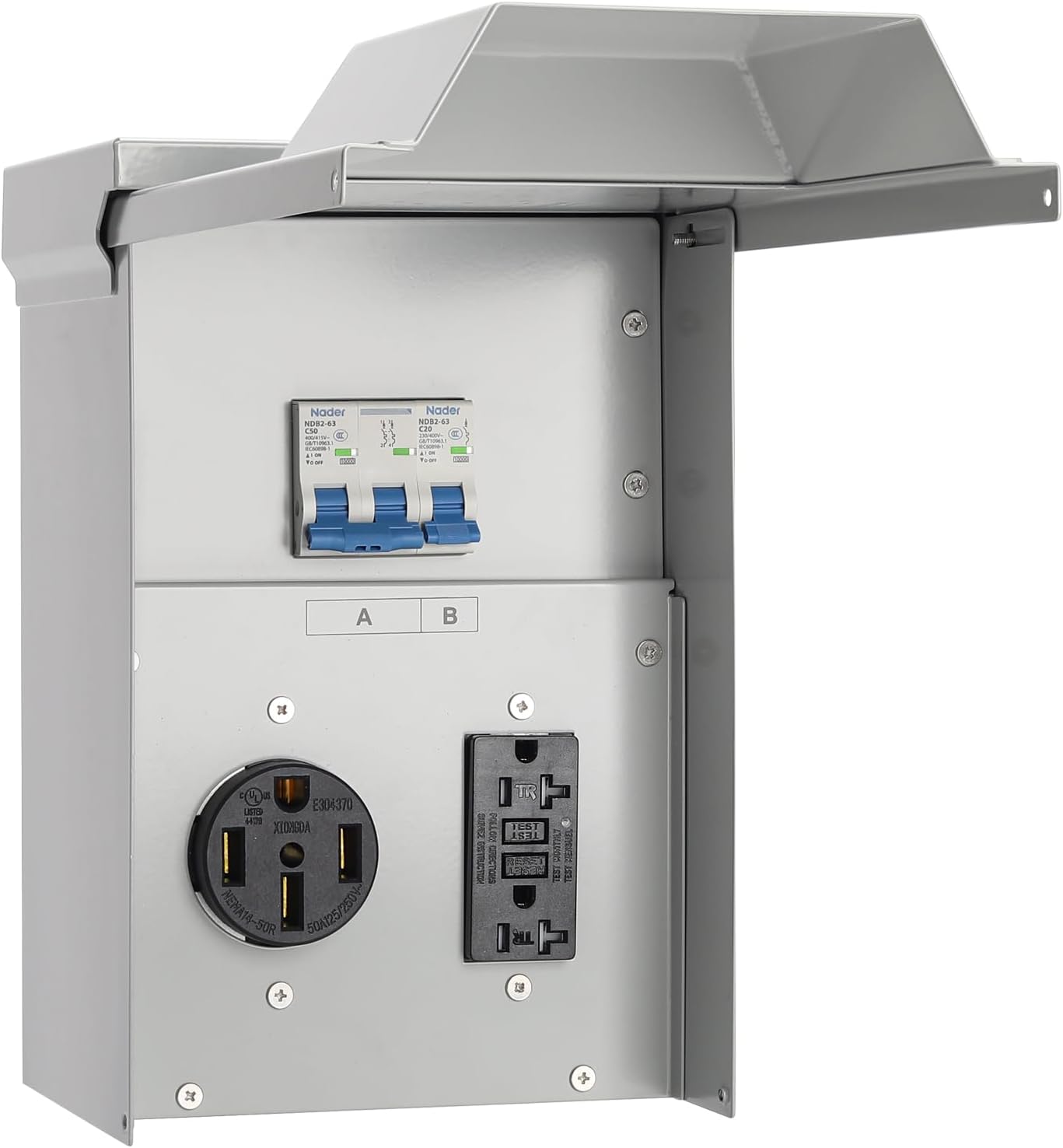 MIDWEST U055C010P 50-20 Amp Gfi Service • RV Power Outlet Panel • 20A ...