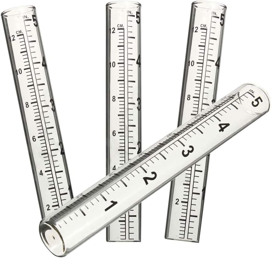 Amazon.com : tutata 4 PCS 5" Capacity Rain Gauge Glass Replacement Tube ...