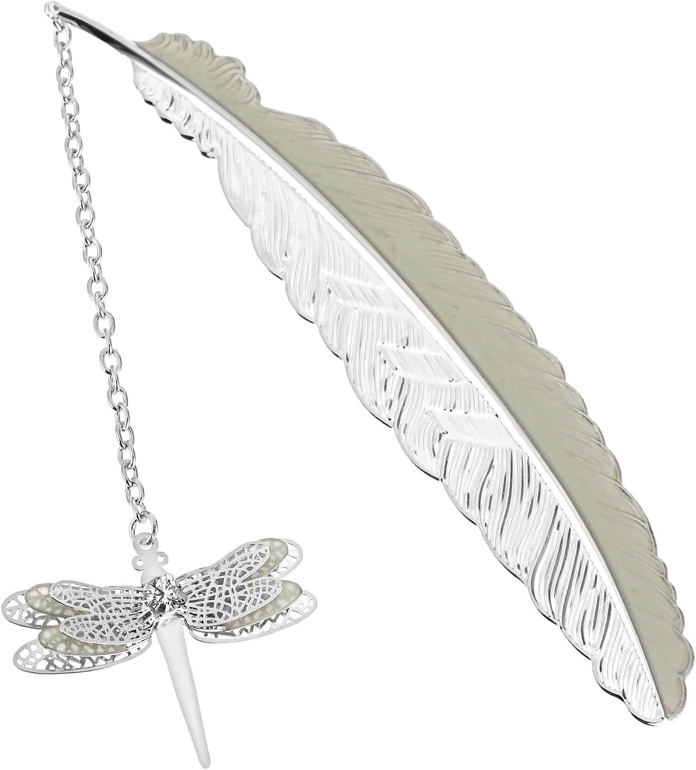 Amazon.com: Jeffdad Feather Metal Bookmark with 3D Dragonfly Pendant ...