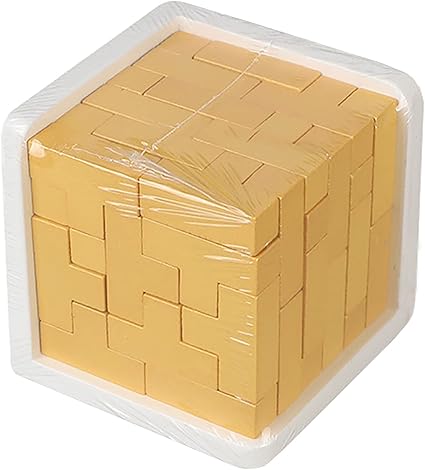Amazon.com: Wooden Brain Teaser Puzzle Cube Wooden Puzzles T-Shaped ...