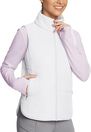 baleaf Women's Lightweight Puffer Vest Running Sleeveless Jacket Fall ...