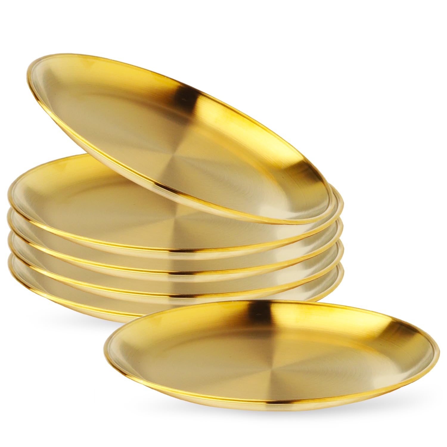 Amazon.com | Stainless Steel Plates,6 Pack 304 Stainless Steel Dishes ...