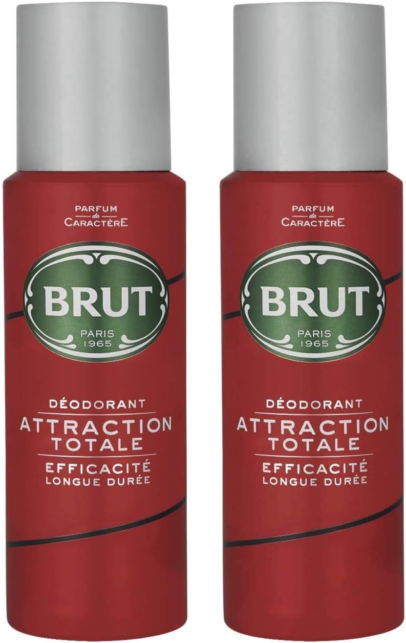 Brut Attraction Totale Mens Gents Deodorant Spray 200 ml 2 Pack ...