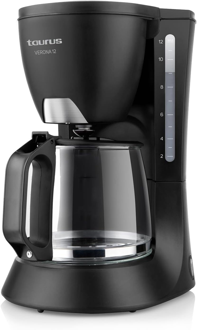 Taurus Cafetera Goteo Verona 12, 680 W, 1.2 litros, plástico, Color ...
