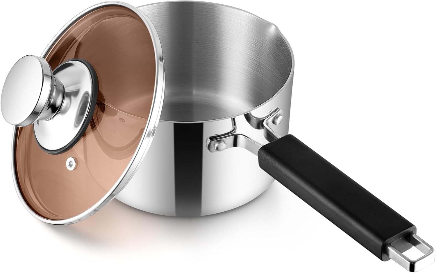 Amazon.com: Homikit 2QT Saucepan with Lid, 2 Quart Tri-Ply Stainless ...