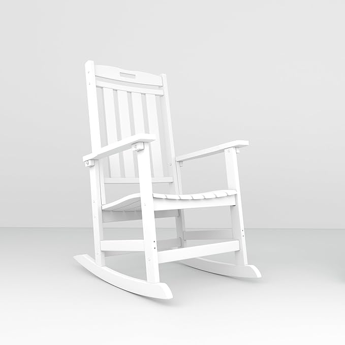 Amazon.com: White Oversized Outdoor Rocking Chair, HDPE Outdoor Rocking ...