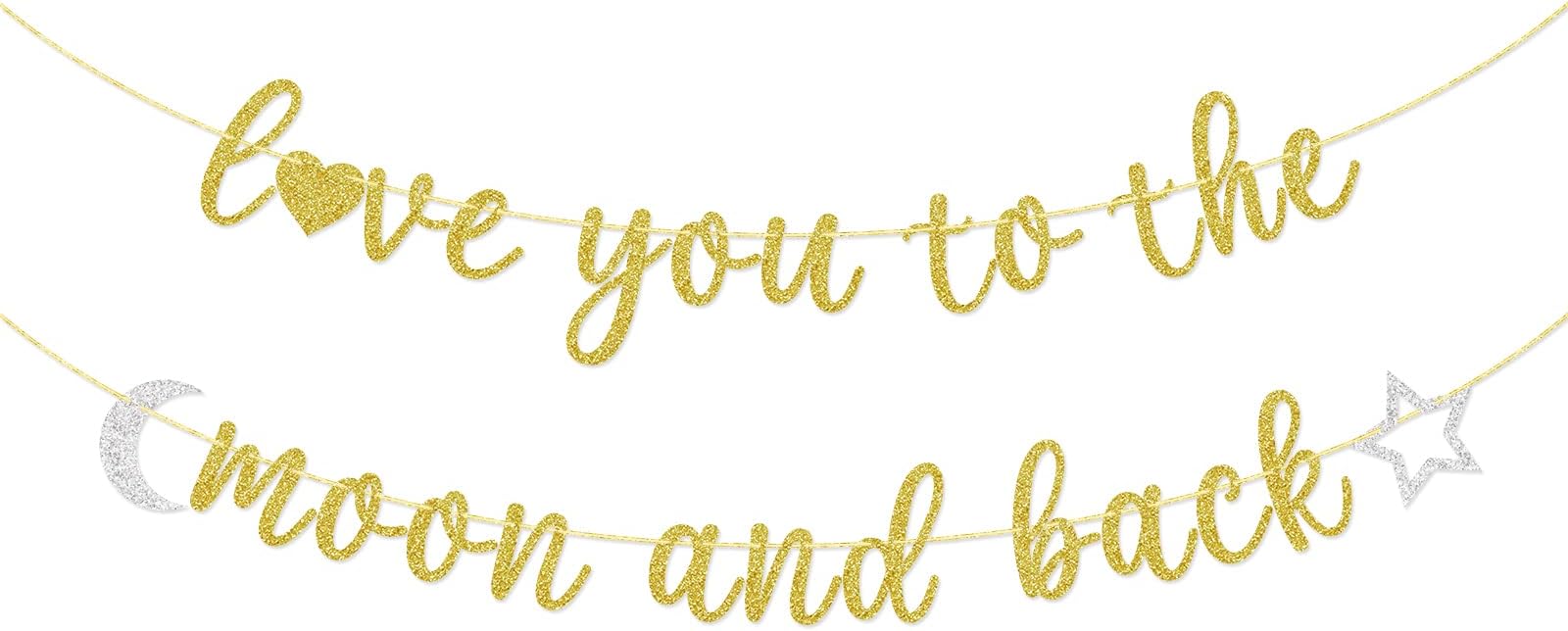 Amazon.com: Over The Moon Banner - Over The Moon Baby Shower ...