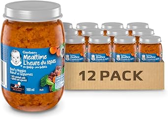 Gerber Mealtime Purée Beef and Veggies Jar, 12x160ml : Amazon.ca: Baby
