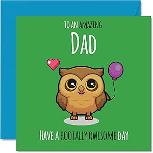 Dad Birthday Card - Hootally Owlsome - Happy Birthday Card for Dad from ...