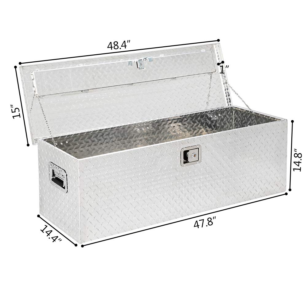 TUFFIOM 48 inch Heavy Duty Aluminum Truck Tool Box, Diamond Plate ...