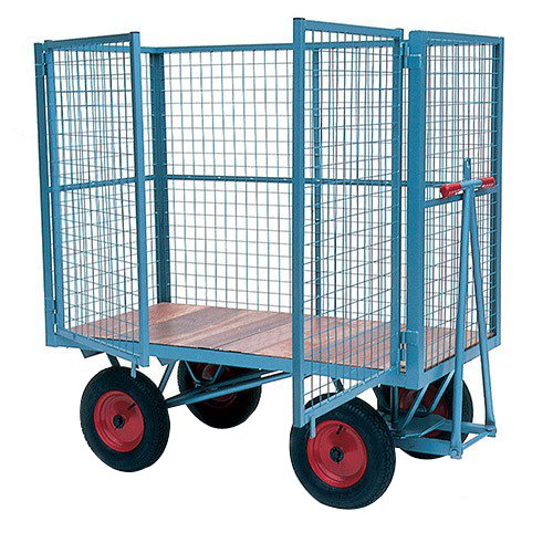SHS Handling HG3169-400C Heavy Duty Turntable Trolley with Hinged Cage ...