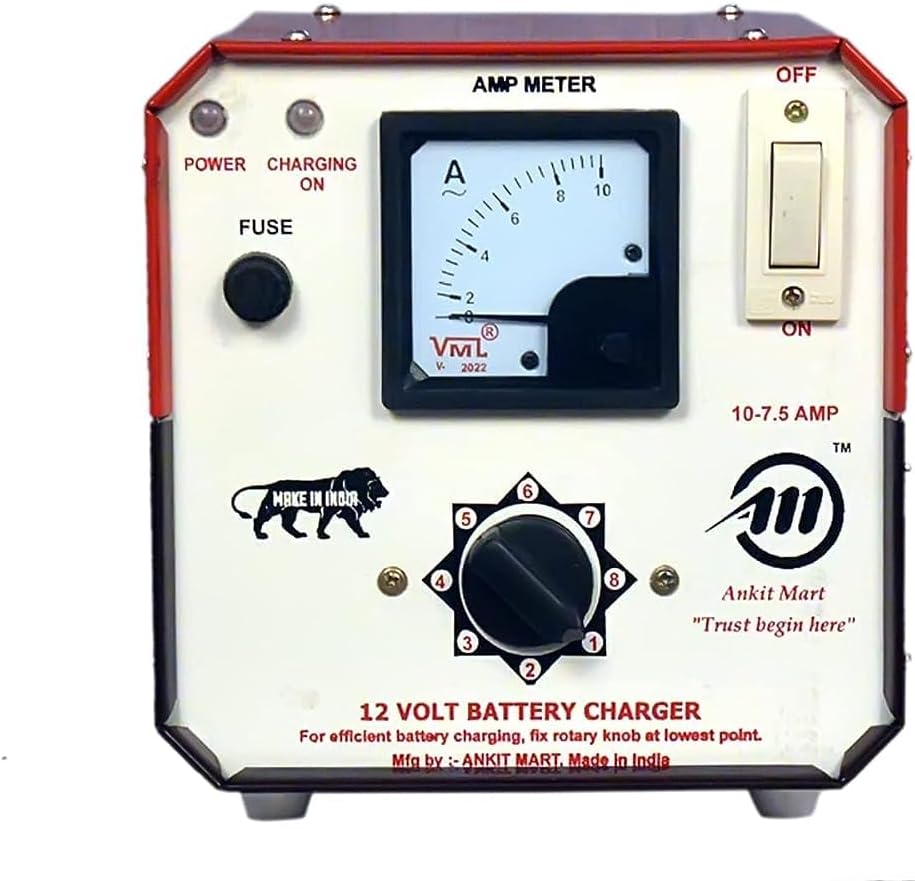 Ankit Mart 12 Volt Battery Charger 6Ah to 220Ah Up to 10 Amp Car/Bike ...