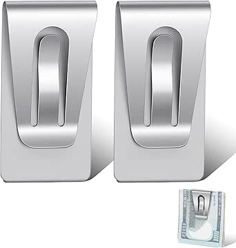 ValueBargain 2PCS Stainless Steel Money Clip, Money Clips for Men ...