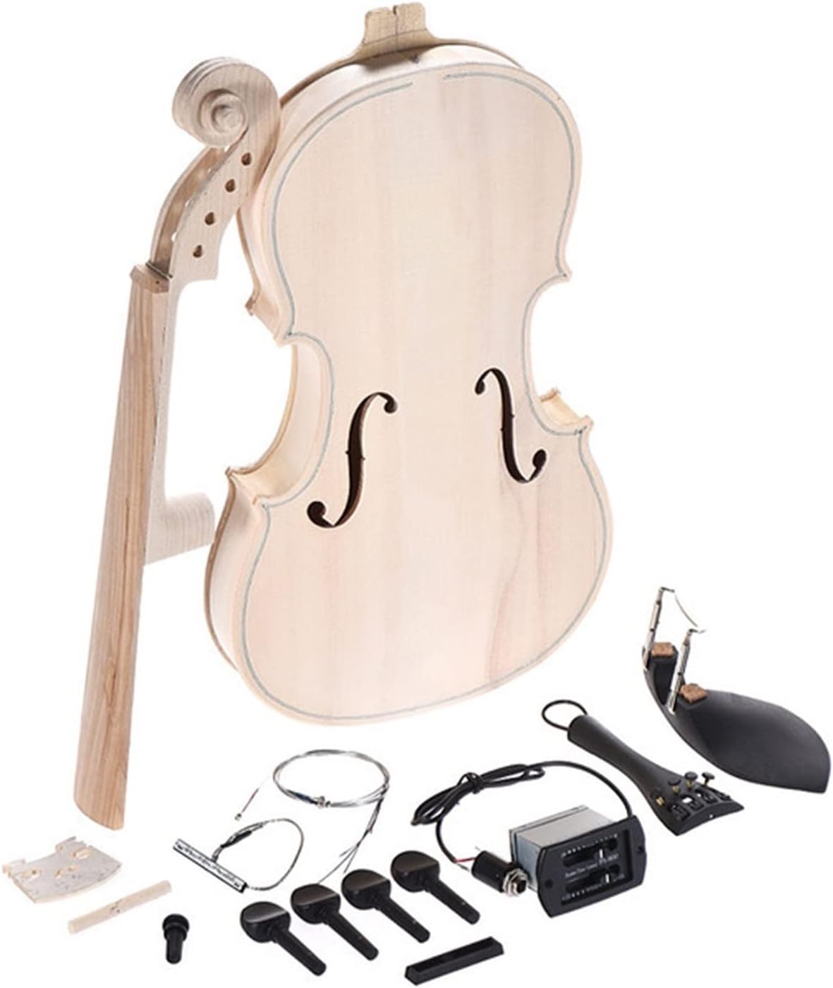 Amazon.com: 4/4 Unfinished Blank Violin Kit Natural Solid Wood Acoustic ...