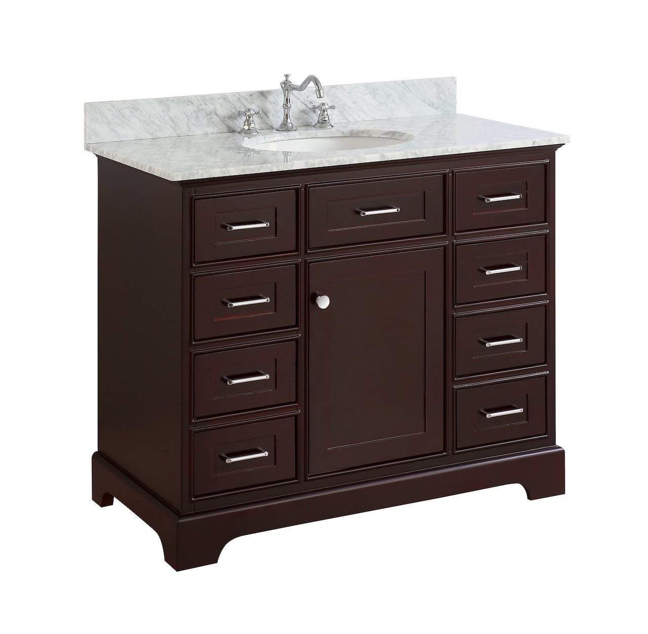 Aria 42 Inch Bathroom Vanity Carrara Chocolate Includes Chocolate ...