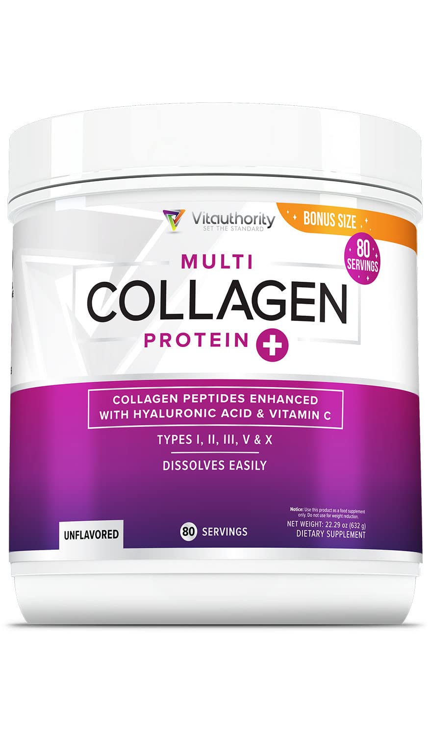 Buy Multi Collagen Peptides Plus Hyaluronic and C Hydrolyzed Collagen ...