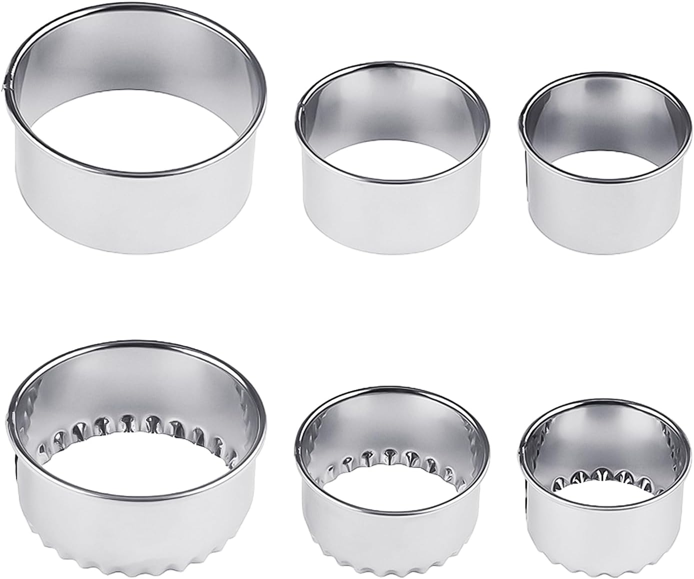 6 Pieces Round Cookie Cutter, Stainless Steel Cookie Cutter, Pastry ...
