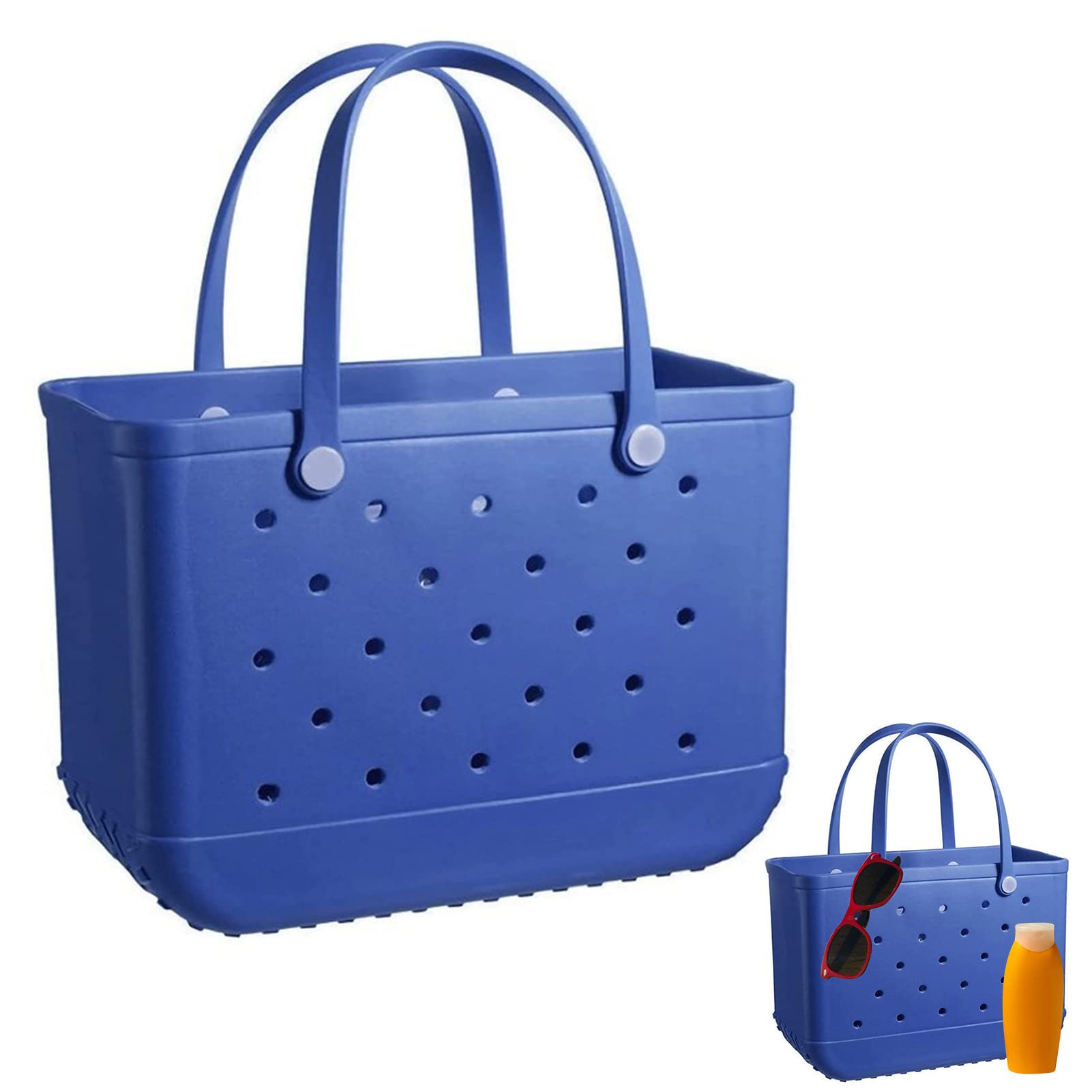 Beach Tote - Large Rubber EVA Tote Bag with Holes - Women's Portable ...