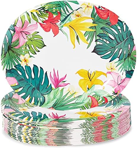 Amazon.com: Sparkle and Bash 48-Pack Hawaiian Party Supplies - Oval ...