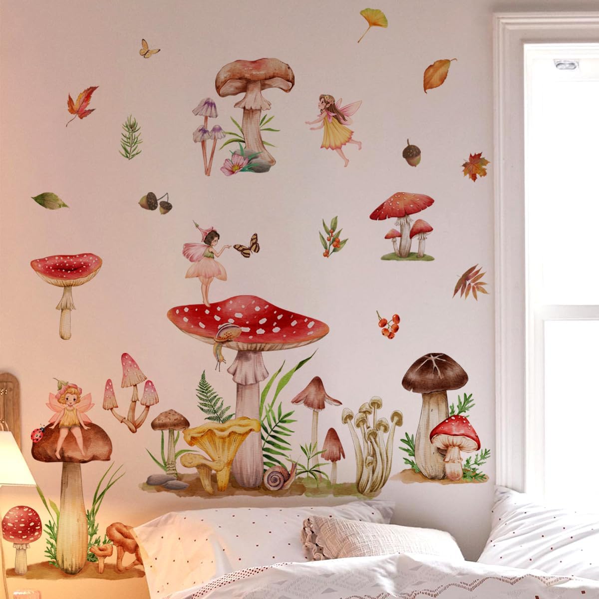 Amazon.com: decalmile Woodland Mushroom Wall Decals Spring Forest Grass ...