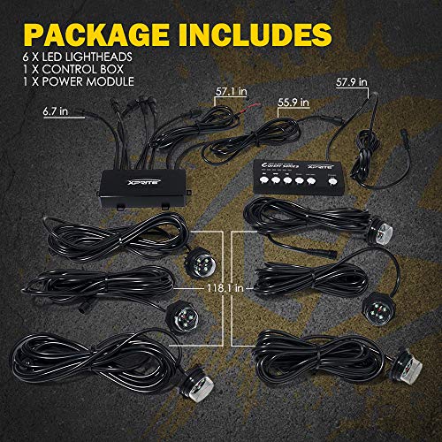 Snapklik.com : Xprite White Amber LED Hideaway Strobe Lights Kit 20 Flashing Patterns w/Control ...