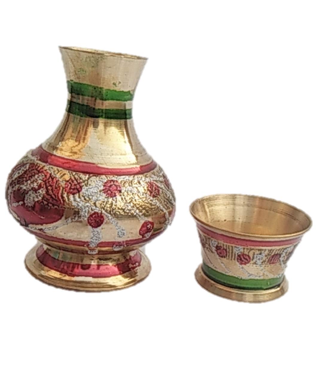 Buy Mii Art Antique Mughal Design Brass Surahi and Glass for Home ...