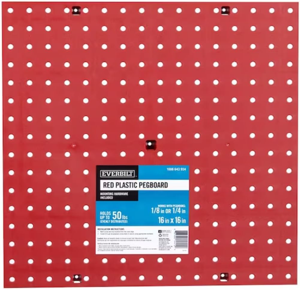 Amazon.com: Overbuilt red pegboard panel : Tools & Home Improvement