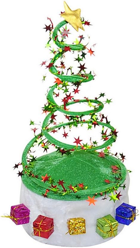 TOYMYTOY Decorated Christmas Tree Spiral Spring Santa Hat Christmas ...