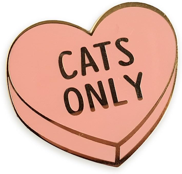 Amazon.com: Pinsanity Cats Only Pink Candy Heart Enamel Lapel Pin ...