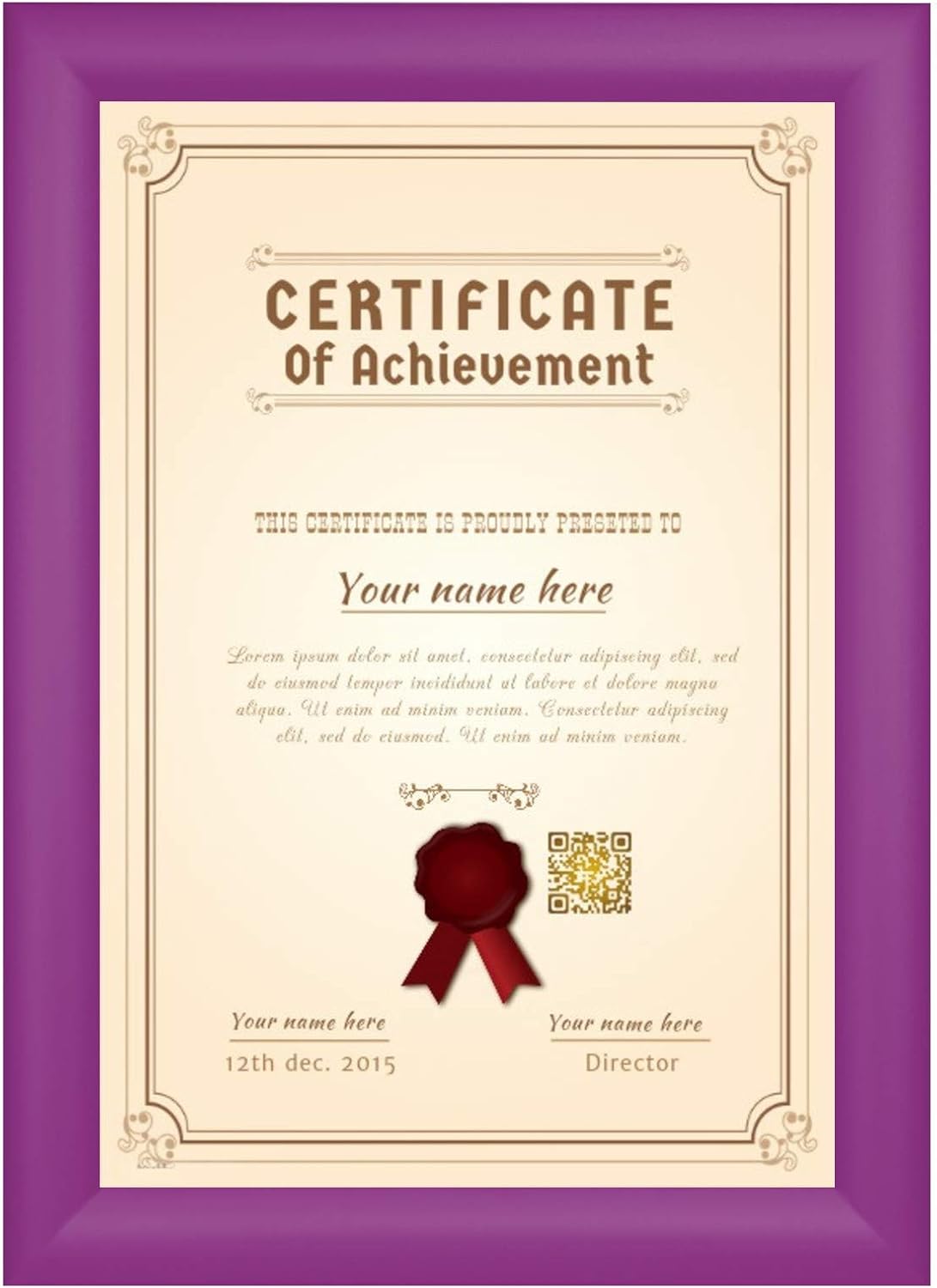 Amazon.com - SnapeZo Certificate Frame 8.5x11 Inches, Purple 1.2 Inch ...