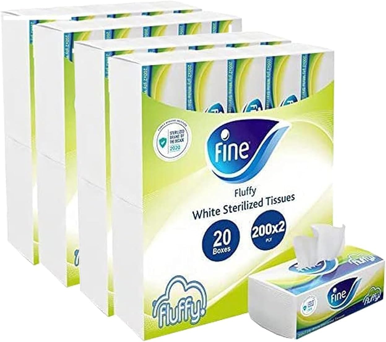 Fine Fluffy Facial Tissues 200 x 2 PLY (Pack Of 40) Nylon Pack : Amazon ...