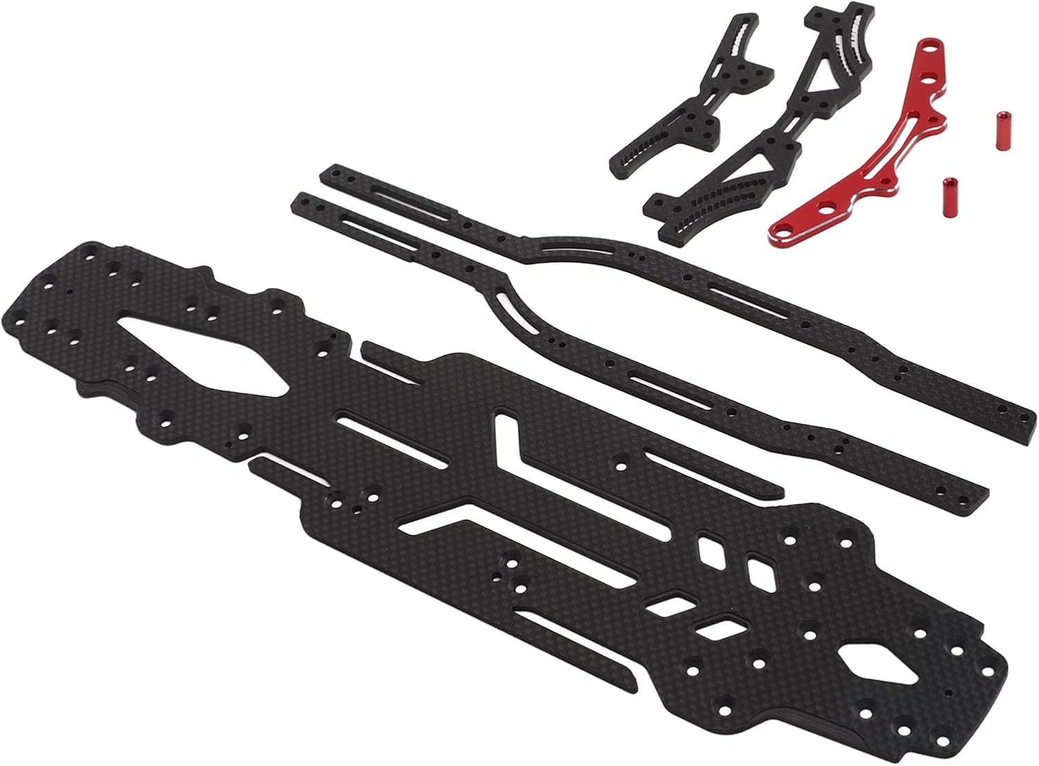 Amazon.com: RC Car Chassis Plate, Carbon Fiber and Aluminum Bumper ...